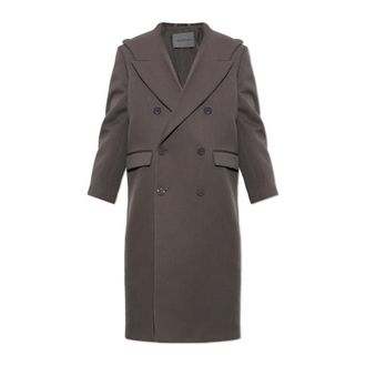 Balenciaga Wollmantel mit Kapuze - - Coats - Herren - Grau - L
