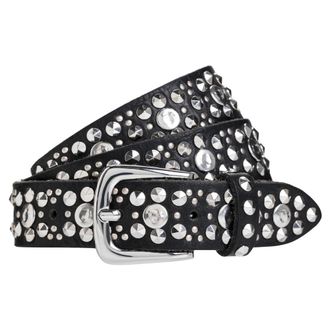 B.Belt B.belt - Ceinture Billie 30 mm en cuir &agrave; clous - Femme - Accessoires - Noir - Taille: 100 CM