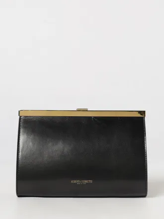 Alberta Ferretti Clutch aus Glattleder mit abnehmbarem Kettenriemen
