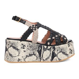 Alberta Ferretti Femme, Chaussures, Noir, Taille: 37 EU Sandale &agrave; plateforme