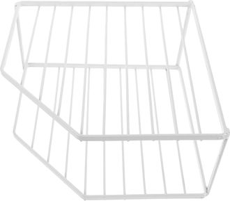 NUOBESTY Eckregal K&uuml;chenarbeitsplatte Metall Organizer mit 2 Ebenen Topf und Pfannenhalter Wei&szlig; Platzsparender Schrankorganizer f&uuml;r K&uuml;chenschr&auml;nke und Arbeitsf