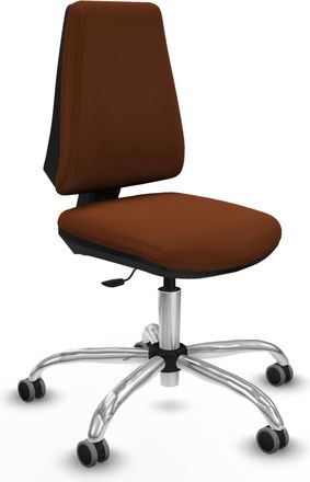 Piqueras y Crespo Elche B&uuml;rostuhl, braun, ohne Armlehnen, ausgestattet mit Permanentkontakt und Schneideschaum, 65 mm Rollen, Parkett, Braun