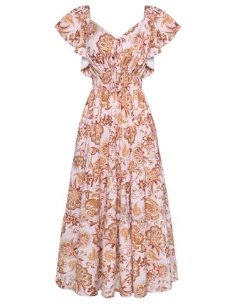 Grace Karin Damen Maxikleid Blumenkleid Kurzarm V-Ausschnitt Sommerkleid Elegant Boho Kleid Freizeitkleid Weiß Gelbe Blumen XL