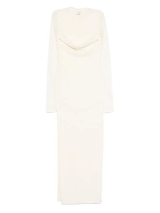 Nanushka robe longue à col rond - Tons neutres