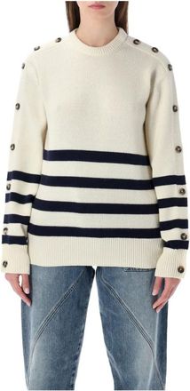 J.W.Anderson Femme, Pulls, Beige, Taille: 40 FR Pull marin &agrave; manches boutonn&eacute;es