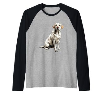 Whyitsme Design Wei&szlig;er Labrador Retriever Hund Illustration Raglan