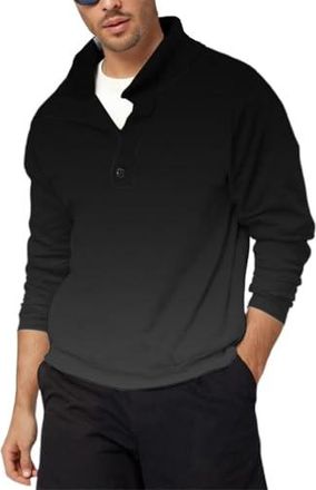 Generic Lightweigh Sweat uni pour homme 2026 d&eacute;contract&eacute; &agrave; la mode ample et tendance col &agrave; manches longues sans chapeau v&ecirc;tements pour entra&icirc;nement int&eacute;rieur 