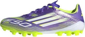 adidas Unisex F50 League Artificial Ground Football Boots Fußballschuhe, Purple Rush/Cloud White/Lucid Lemon, 36 2/3 EU