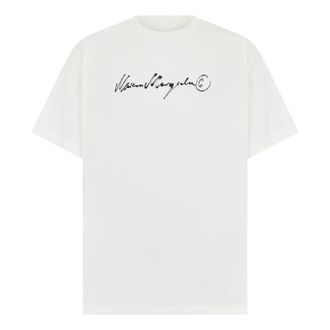 Maison Margiela Logo-print T-shirt - - Tops - Herren - Wei&szlig; - M