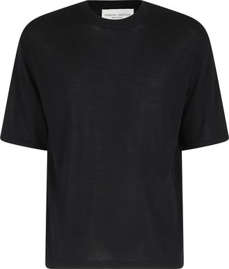 Roberto Collina Homme, Tops, Noir, Taille: L Girocollo MC Comfy Fit