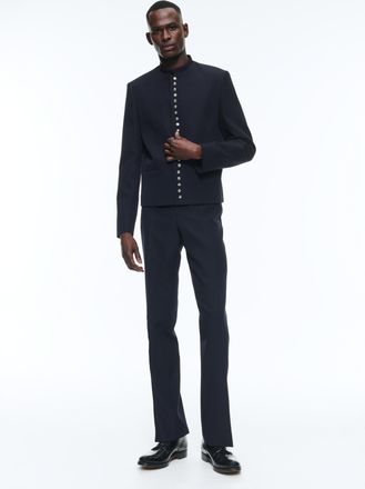 Fursac Veste en laine &agrave; col officier - Taille 44 - Homme