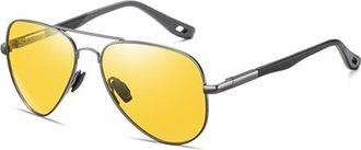 Generic Lunettes De Soleil Polaris&eacute;es For Hommes, Monture M&eacute;tallique, &Agrave; La, For La Conduite Et Les D&eacute;placements(Yellow)