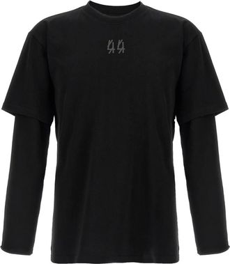 44 Label Group Homme, Tops, Noir, Taille: S Classic Double Sleeve