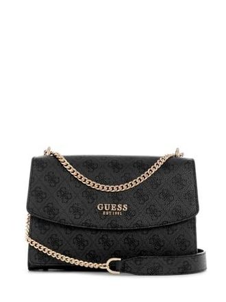 Guess Calista Convertible Xbody Flap Bag Coal Logo