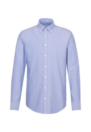 Seidensticker Herren Slim Langarm mit Button-down Kragen Soft Uni Smart Business Businesshemd, Blau (Blau 13), 36