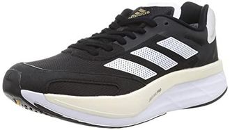adidas Womens Adizero Boston 10 Running Shoe - Color: Core Black/Cloud White/Gold Metallic - Size: 8.5 - Width: Regular