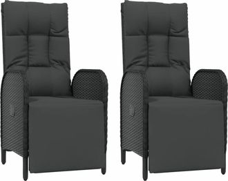 tidyard Garten-Relaxsessel mit Kissen 2 STK.Gartenm&ouml;bel Gartensessel mit Liegefunktion Verstellbarer Stuh Loungesessel Terrassenstuhl Balkonstuhl Gartenstuhl 