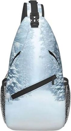 Generic Sac &agrave; dos &agrave; bandouli&egrave;re pour homme - For&ecirc;t enneig&eacute;e - No&euml;l - Chemin de jardin - Sac &agrave; bandouli&egrave;re - Sac &agrave; dos de randonn&eacute;e