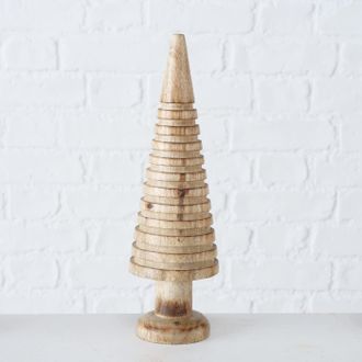 Boltze 2 x Dekoaufsteller Noares Holz H&ouml;he 16-23 cm, Winter, Tannenbaum, Rillen