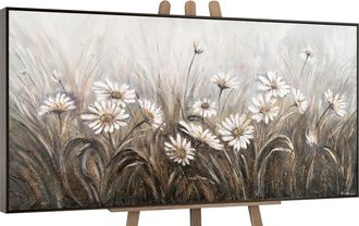 Yohji Yamamoto Art Abstrakt Stil Acryl Gem&auml;lde auf Leinwand G&auml;nsebl&uuml;mchen handgemalt Wandbilder Wohnzimmer modern Wohndekor Blumen Weide Bilder echte Kunstwerke gera