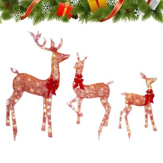 Generic Beleuchtetes Rentier-Ornament - 30 cm Beleuchtete Hirschfigur aus Acryl, energiesparende Outdoor-Dekoration, Anzeige von 2D-Winterszenen schafft eine 