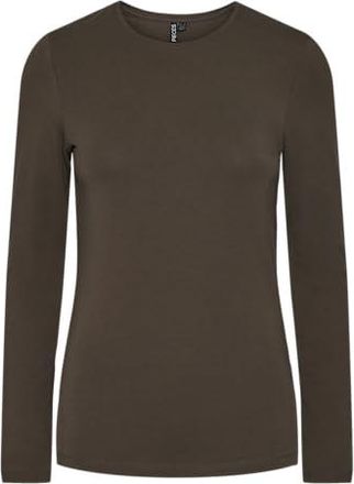 Pieces Pcsirene Ls Tee Noos T-Shirt Manches Longues, Morel, S Femme
