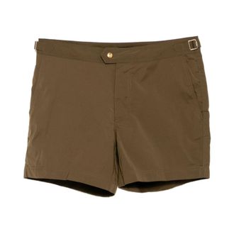 Tom Ford Homme, Maillots de bain, Brun, Taille: 2XL Micro Compact Buckle-Detail Swim Shorts