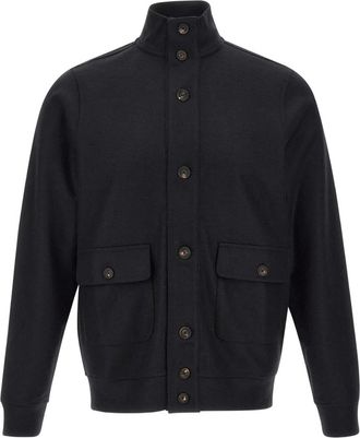 FILIPPO DE LAURENTIIS Geknöpfte Hemdjacke mit Klappentaschen - Schwarz