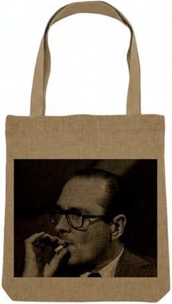 Fabulous Sac Shopping Tote Bag Aspect Lin - Jacques Chirac Swag Vintage Fume President France Cigarette - Sac de Courses Toile Epaisse 360g Beige Naturel Cabas