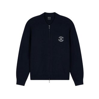 A|X Armani Exchange Cardigan crois&eacute; - Homme - Pulls - Bleu - Taille: M
