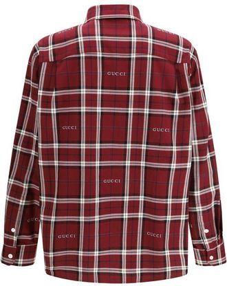 Gucci Tartan Jacquard Cotton Shirt - Red