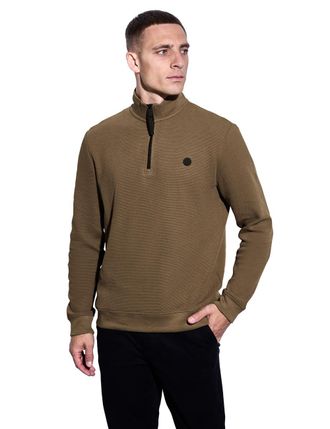 Street One Men Herren Strukturpullover mit Troyer