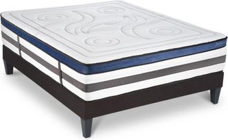 Maison Aubertin Maison Aubertin - Ensemble Matelas Quintessence Mousse Accueil M&eacute;moire Cocooning 30cm et sommier gris 180x200cm