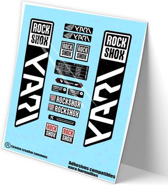 Generico Ref: VP449 Aufkleber, kompatibel mit Rock-Shox YARI 2021, 2022 MTB, Sticker, Aufkleber, Aufkleber f&uuml;r Mountainbikes, Wei&szlig;