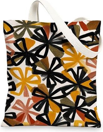 Generic Sacs fourre-tout artistiques en toile à motif abstrait coloré, sacs de courses réutilisables, légers et lavables avec bandoulière pour salle de sport,