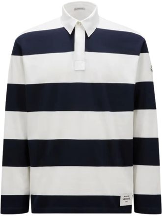 Moncler Gestreiftes Poloshirt - Weiß