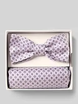 Prince Bowtie Fliege und Einstecktuch im Set aus reiner Seide