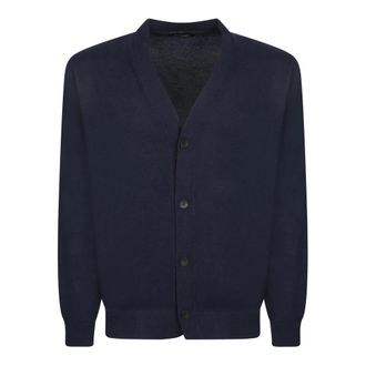 Dell'Oglio V-Ausschnitt Cardigan - - Knitwear - Herren - Blau - 2XL