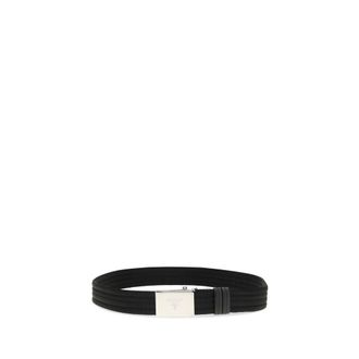 Prada Mens Black Polyester Thin Belt