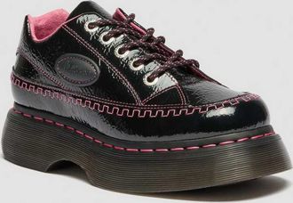 Dr. Martens Buzz 5-&Ouml;sen Distressed Lackleder Schuhe in Schwarz, Gr&ouml;&szlig;e: 36