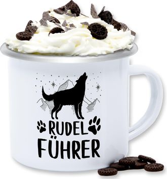 Shirtracer Emaille Tasse Blechtasse - Statement - Rudelführer - 300 ml - Weiß Silber - statements blechtassen frohes neues jahr new year mit