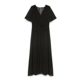 Fiorella Rubino Dream Georgette Kleid mit V-Ausschnitt - - Dresses - Damen - Schwarzk - XL