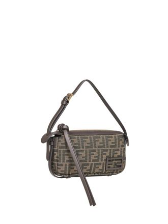 Fendi Womens Mini Shoulder Bag Brown Polyester