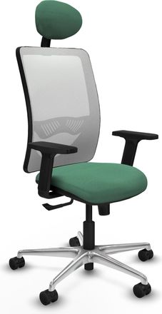 Piqueras y Crespo Zulema Schreibtischstuhl mit R&uuml;ckenlehne und 2D-Armlehnen, h&ouml;henverstellbare Lendenwirbelst&uuml;tze und festes Kopfteil, ausgestattet mit 3 Positionen, We