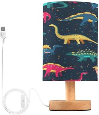 Mnsruu Petite lampe de table pour chambre &agrave; coucher, lampe de table dinosaure, lampe de chevet pour salon, bureau
