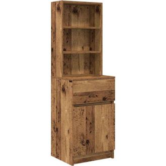 vidaXL Nachttisch Altholz-Optik 39x35x125 cm Holzwerkstoff vidaXL