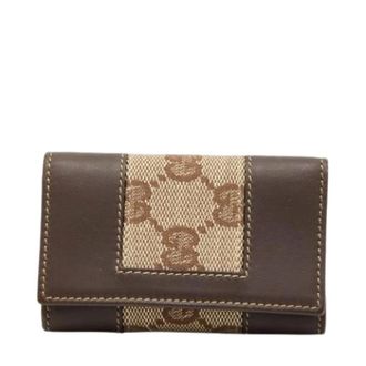 Gucci Porte-cl&eacute;s en toile doccasion - Femme - Pre-owned - Brun - Taille: ONE Size