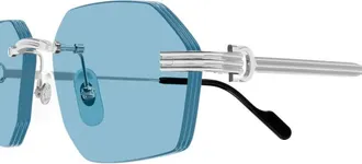Cartier CT0616S Rimless Sunglasses - Blue