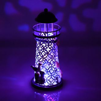 BESPORTBLE Mediterraner Eisen Leuchtturm Kerzenhalter Sky Kreative Tischdeko f&uuml;r Wohnzimmer und Party Romantisches Wohnaccessoire Mittelgro&szlig;er Hohlgearbeiteter K