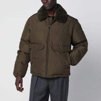 Prada Forest green medium down jacket in technical fabric